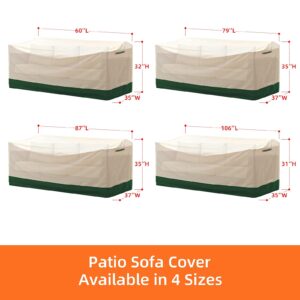 Umbrauto Outdoor Couch Cover Patio Furniture Covers Waterproof Outdoor Sofa Covers Heavy Duty Fade Resistant Patio Sofa Cover (60" Lx35 Wx32 H)