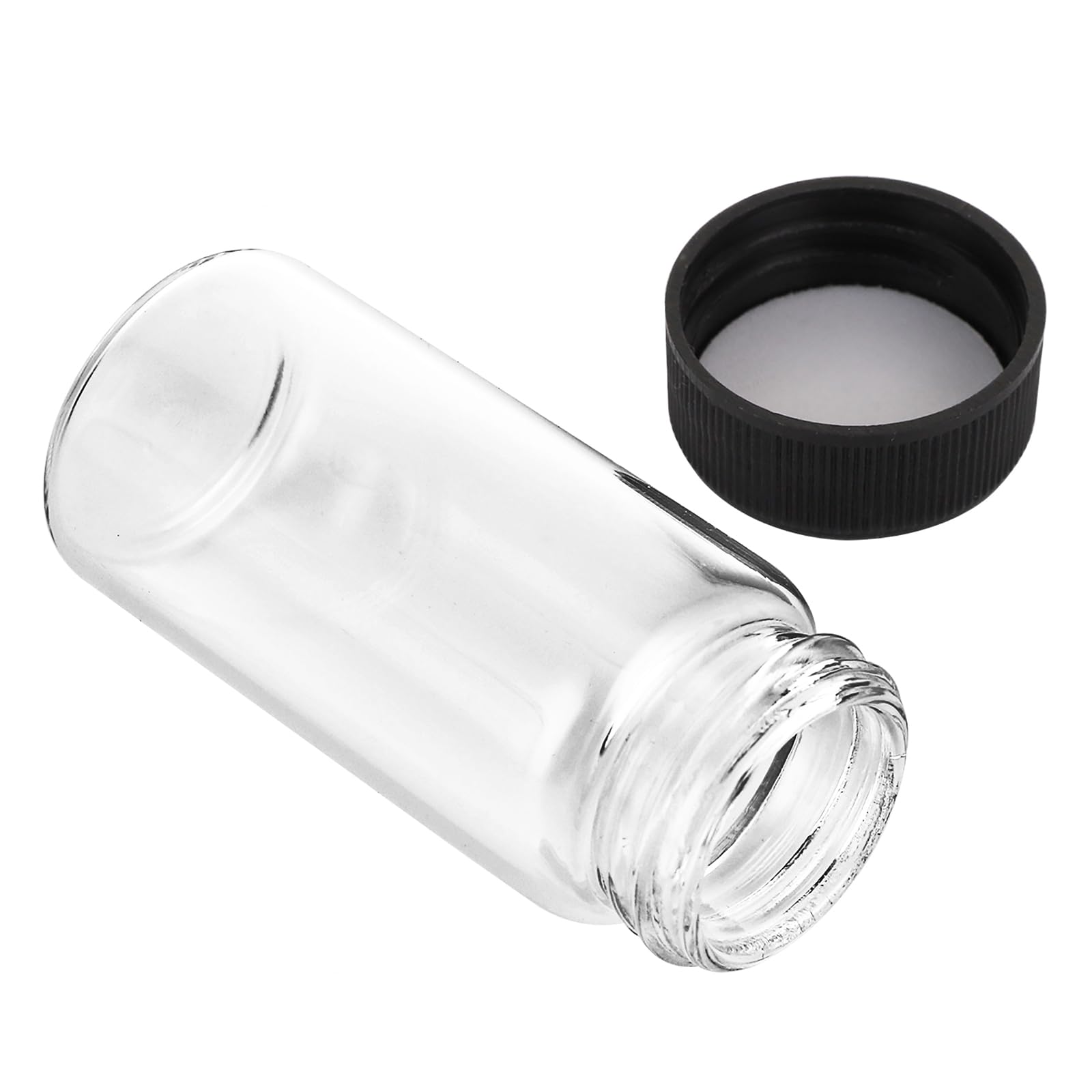 Nicunom 60 Pack Clear Glass Sample Vials with Screw Cap, 20 ml Liquid Sampling Glass Bottles Screwcap Travel Glass Vials