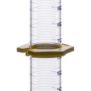 Graduated Cylinder, 100mL - ASTM, Class A - Tolerance ±0.50mL - Protective Collar, Hexagonal Base - Blue Graduations - with Individual Work Certificate - Borosilicate 3.3 Glass - Eisco Labs