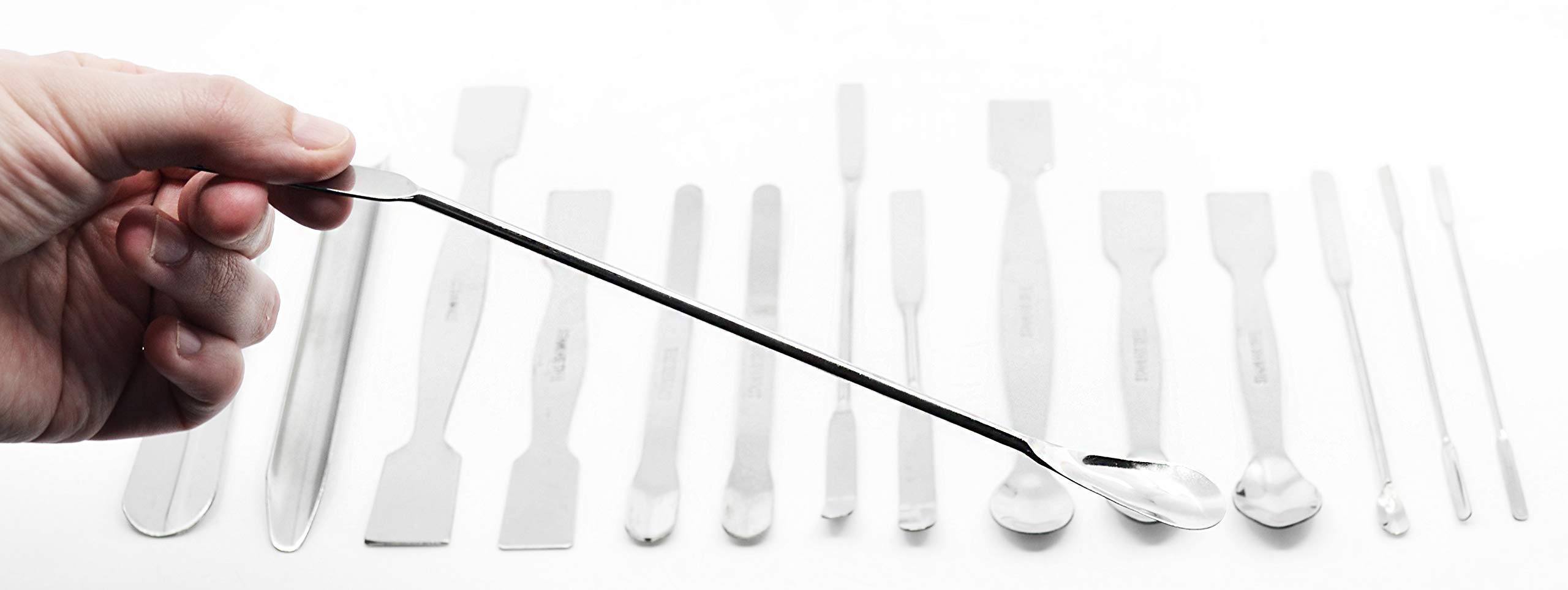 EISCO 15 Piece Scoop & Spatula Set - Assortment - For Use In A Variety Of Lab Applications - Stainless Steel