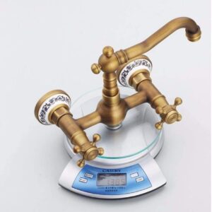 Faucet All Copper Antique Antique Kitchen Faucet Hot and Cold Washing Wall Type Swivel Pool European Bathtub Faucet