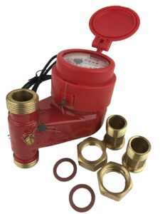 dae v-75rp vertical hot water meter with pulse output, 3/4” npt couplings, measuring in gallons