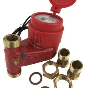 DAE V-75RP Vertical Hot Water Meter with Pulse Output, 3/4” NPT Couplings, Measuring in Gallons