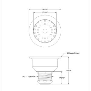 Kingston Brass K112MB Tacoma Kitchen Sink Basket Strainer, Matte Black 4.44 x 4.44 x 3.81