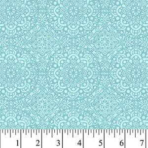 medallions aqua cotton fabric by the yard