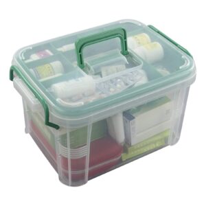 parlynies first aid storage box, medicine box, plastic clear storage bin, 1 pack