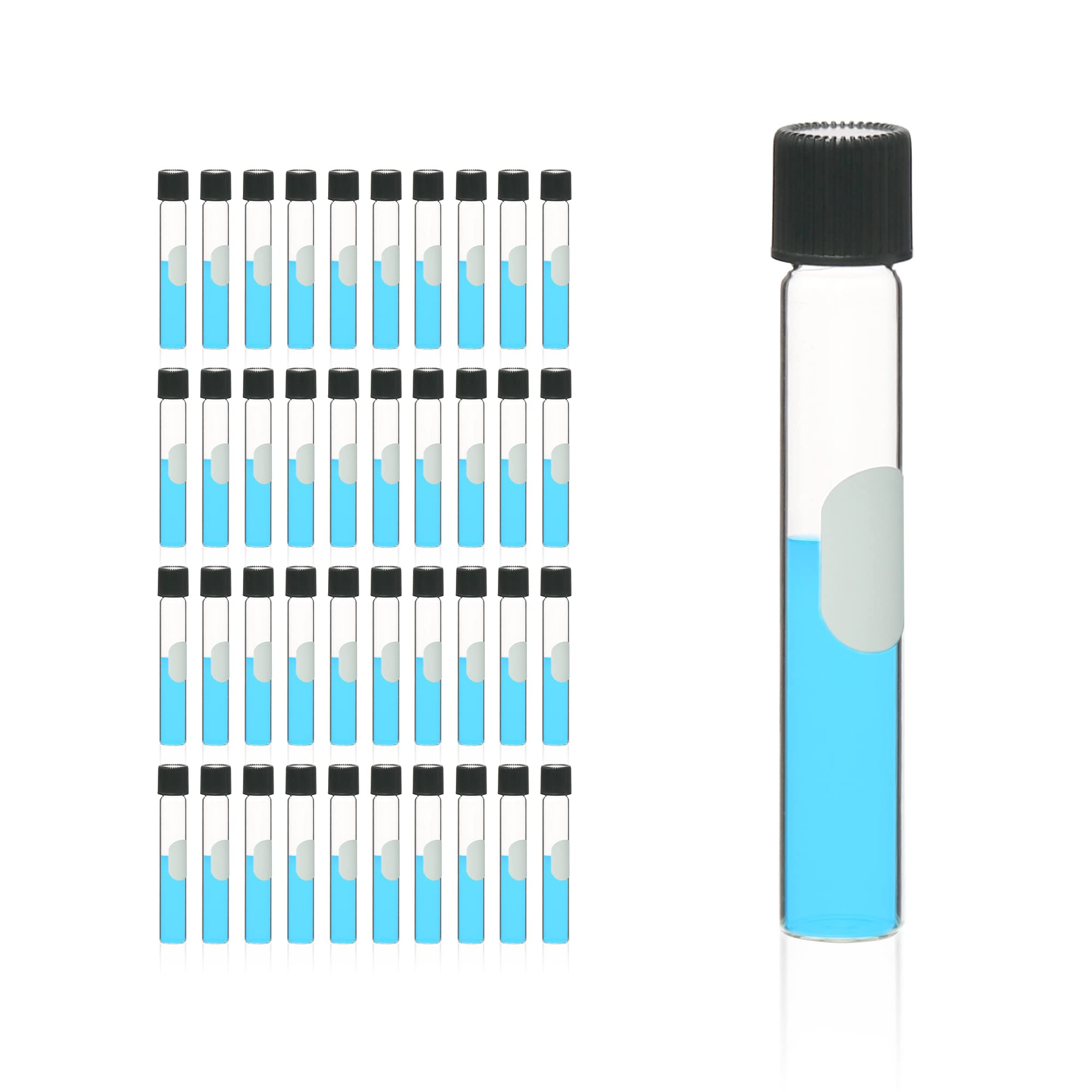 Maccx Glass Test Tubes with Bakelite Screw Cap, Vol.10ml/Dia.16x100mm, Pack of 40, 3.3 Borosilicate Glass, TTG010-040