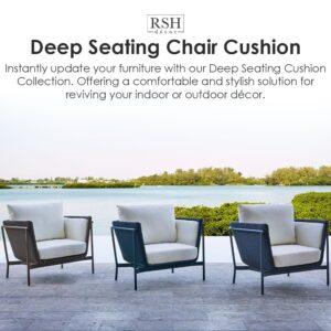 RSH DECOR: Sunbrella Deep Seating Loveseat Cushion Set | 46” x 26” Loveseat | Performance Fabric | Outdoor Foam Settee and Pillow Back Cushions for Patio Furniture | Canvas Air Blue