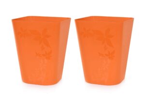 mintra home trash bins (orange, 12 liter (3 gallon) - 2 pack)