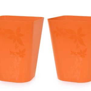 Mintra Home Trash Bins (Orange, 12 Liter (3 Gallon) - 2 Pack)