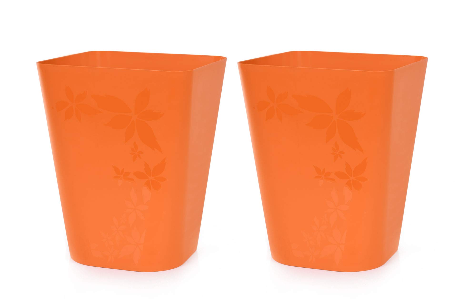 Mintra Home Trash Bins (Orange, 12 Liter (3 Gallon) - 2 Pack)