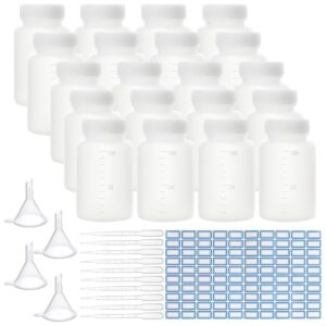 olycraft 20pcs 100ml wide mouth plastic bottles plastic liquid reagent bottles with caps lab plastic sample bottle graduated reagent bottle liquid solid storage container bottle for laboratory project