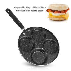 HERCHR Egg Pan 4-Cup Aluminum Egg Frying Pan Nonstick Omelette Pan Egg Cooker Pan Pancake Pan Multi Egg Pan for Breakfast Pancake, Plett, Crepe Pan, Sandwiches, Dishwasher Safe