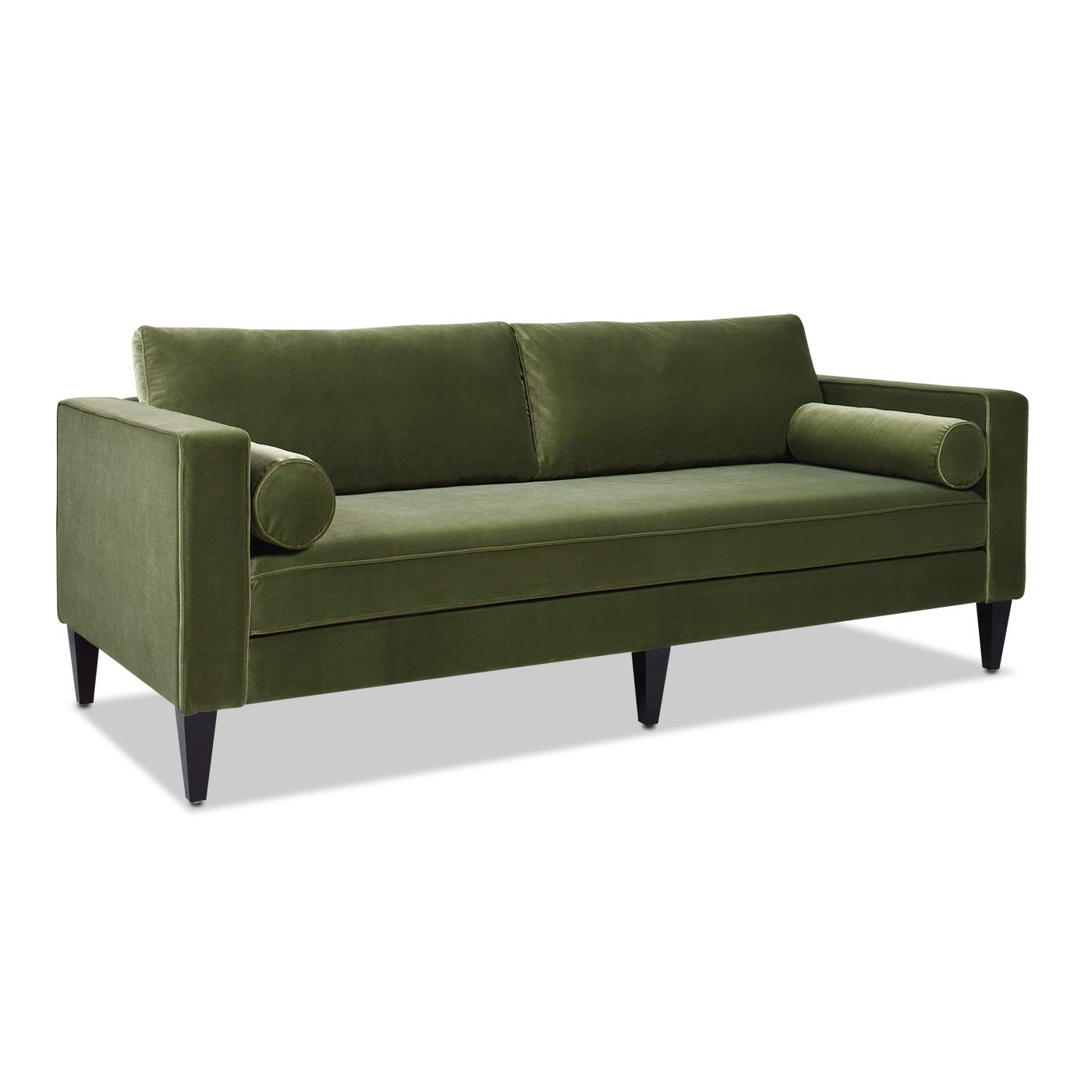 Jennifer Taylor Home Romana 84" Mid-Century Modern Sofa, Olive Green Performance Velvet