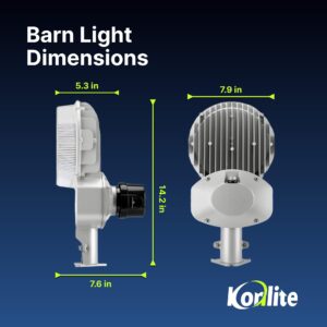 Konlite - 90W Dusk to Dawn LED Outdoor Light, Outdoor Commercial Roadway, Barn, Yard Lights & More, High-Output, Energy-Efficient Dusk Till Dawn LED Outdoor Lights, 11500LM, 5000K Daylight, UL