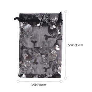 Yardwe 50pcs Halloween Organza Bags, Drawstring Jewelry Bags Present Goody Bags Spider Web Mesh Candy Bags for Party Favors