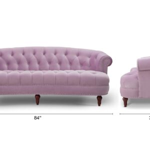 Jennifer Taylor Home Sofa Ariana Victorian Chesterfield Tufted, Lavender Velvet