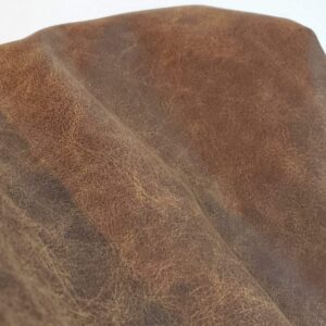 Brown Distressed Vintage Vegan Faux Leather Fabric Sheet Synthetic Pleather 0.9 mm 1/2 Yard 18 inch x 54 inch Soft Smooth Upholstery Half Yard (18" x 54") (Brown Distressed)