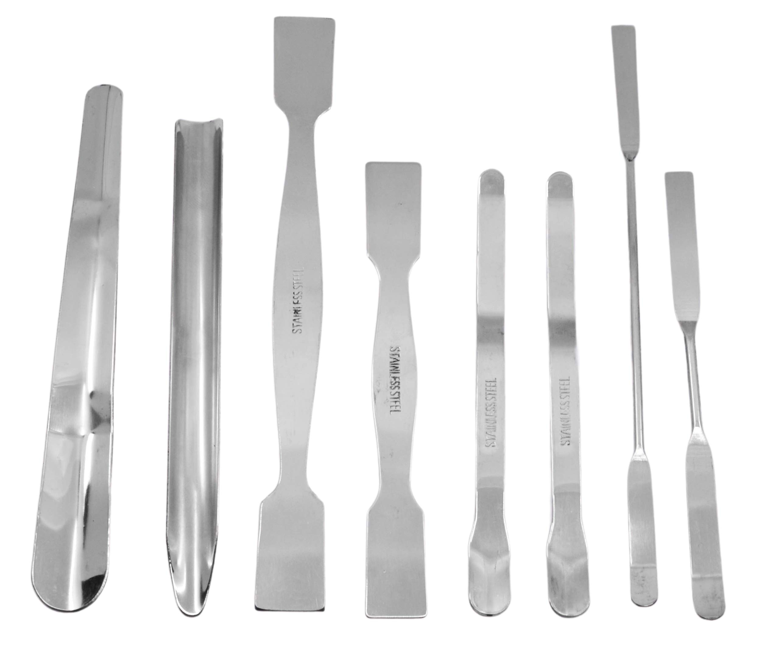 EISCO 15 Piece Scoop & Spatula Set - Assortment - For Use In A Variety Of Lab Applications - Stainless Steel