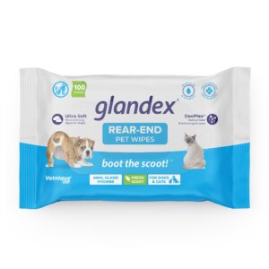 vetnique labs glandex dog wipes for pets cleansing & deodorizing anal gland hygienic dog & cat wipes with vitamin e, skin conditioners and aloe (100ct pouch)