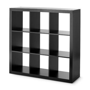 better homes & gardens 9-cube storage organizer, solid black 1 set