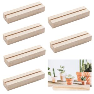 olycraft 20pcs wood place card holders 3.5mm slot wood sign holders table number stand table number holders for wedding party events decoration double side display mini blackboard - 3.9x0.9x0.5 inch