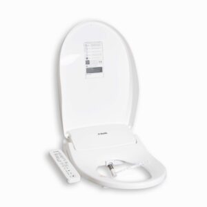 hulife electric bidet seat for elongated toilet with unlimited heated water, heated seat, warm air dryer, touch control panel