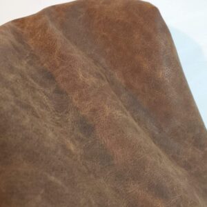 Brown Distressed Vintage Vegan Faux Leather Fabric Sheet Synthetic Pleather 0.9 mm 1/2 Yard 18 inch x 54 inch Soft Smooth Upholstery Half Yard (18" x 54") (Brown Distressed)