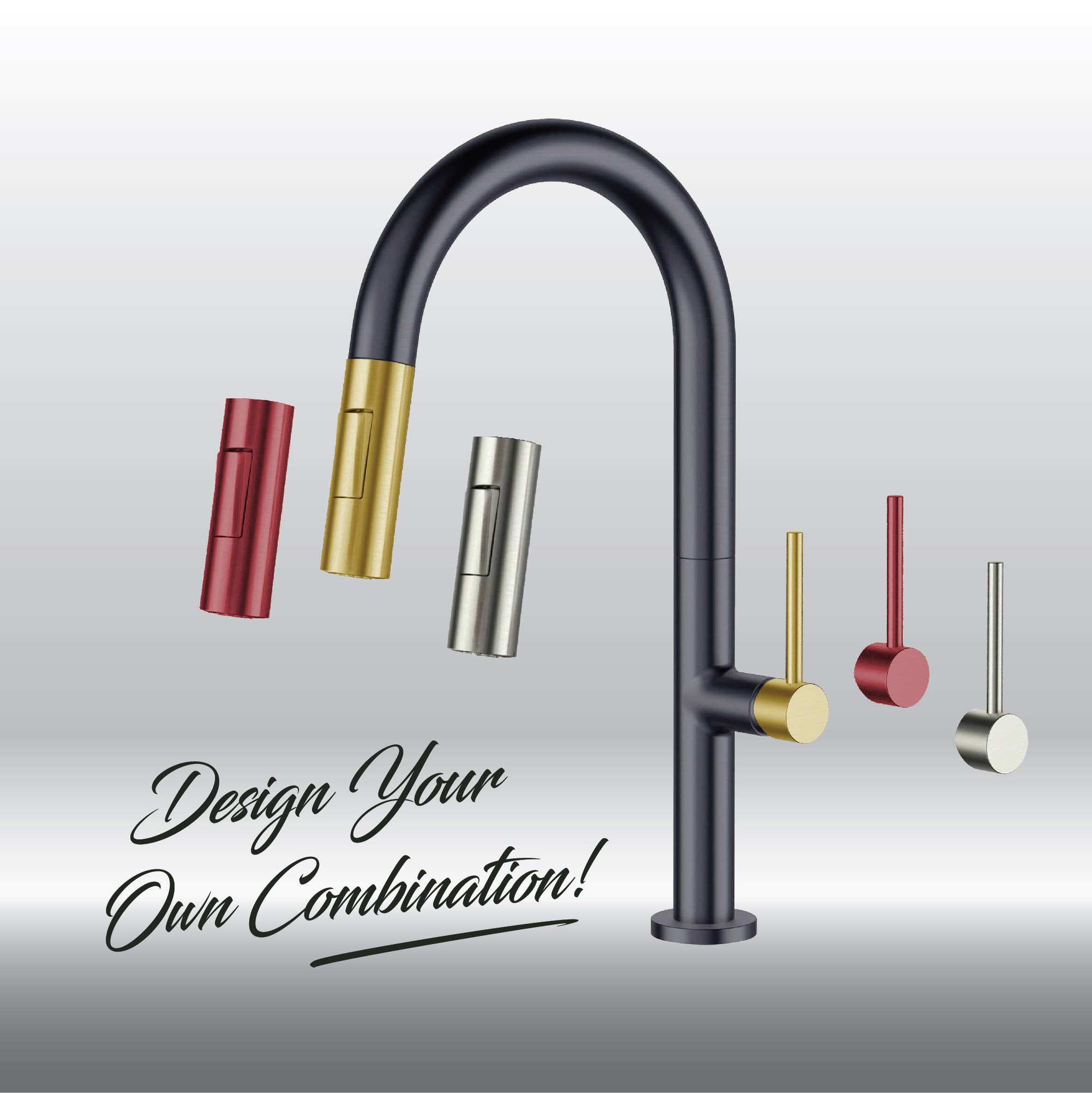 Fine Fixtures Pull Down Single Handle Kitchen Faucet Black