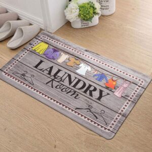 Rugshop Laundry Room Standing Mat 18" x 30" Gray