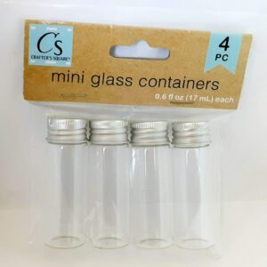 Mini Glass Containers, 0.6 fl oz (17mL) Each, 4 pc, 2 Sets. 8 containers Total