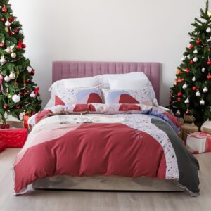 fadfay cotton duvet cover set queen geometric bedding dark red marble comforter cover modern reversible brushed cotton 600 tc bedding with zipper and corner ties