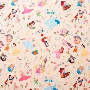 Disney Cotton Fabric by The Yard Princess Character Fabric 110cm Wide Princess Friends