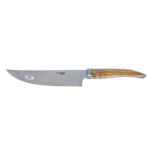 laguiole en aubrac cuisine gourmet stainless fully forged steel made in france cook's chef 's knife with olivewood handle, 7-in / 17.8cm