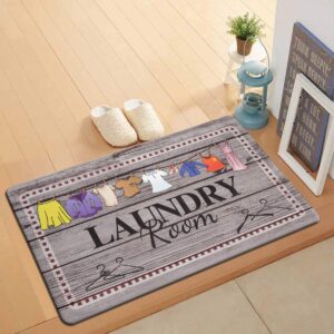 Rugshop Laundry Room Standing Mat 18" x 30" Gray