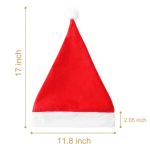 SdeNow Upgraded Santa Hat, X-Large Size, 12Pcs - Red and White Non-woven Costume Hat for Unisex-Adult Child, Suitable for Christmas, Halloween, Cosplay Party