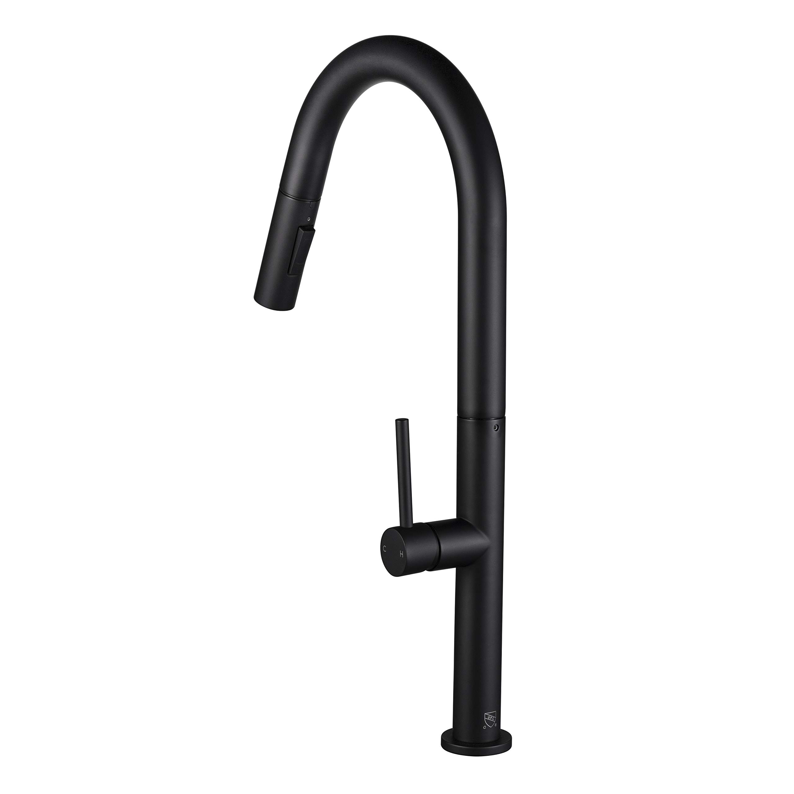 Fine Fixtures Pull Down Single Handle Kitchen Faucet Black