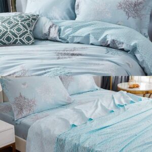 brandream 7-piece bed in a bag luxury nautical bedding queen size beach bedding sets cotton duvet cover bed sheet set