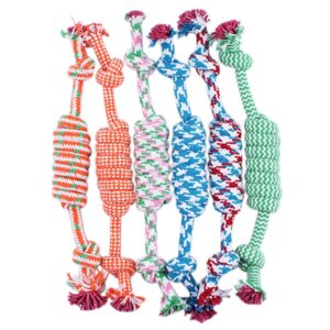 shlutesoy pet chew toys,dog toy cotton braided bone rope chew knotted tied random color