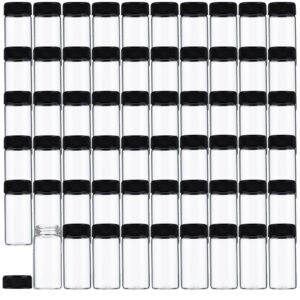 nicunom 60 pack clear glass sample vials with screw cap, 20 ml liquid sampling glass bottles screwcap travel glass vials