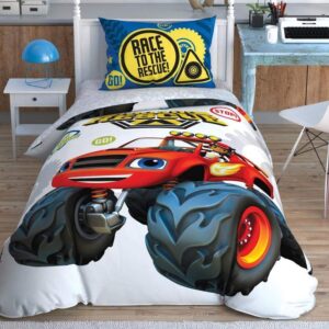 Licensed 100% Cotton 3 Pcs Twin/Single Size Duvet Cover Set Blaze Road Rescue (No Comforter)