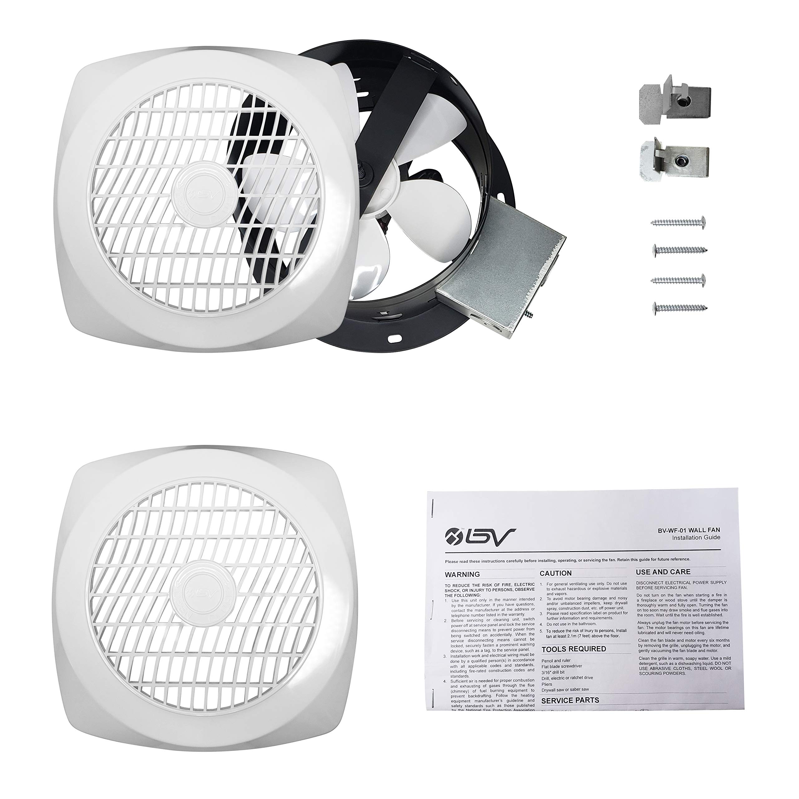 BV Ventilation Exhaust Fan for Home 90 CFM - Wall Fan 4.0 Sones Quiet & Efficient Room-to-Room Airflow, up to 85 sq ft | 6" Diameter | Customizable Vent Fan - Removes Heat, Odors, Smoke & Humidity