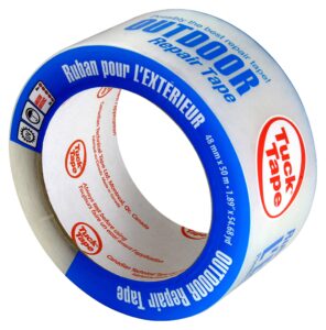 tuck tape ultimate outdoor repair tape, epoxy resin tape, construction grade tape, 1.9in x 164 ft (clear)