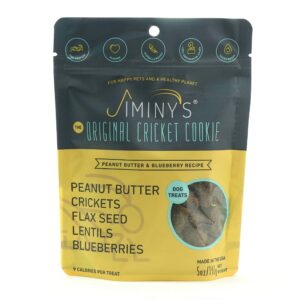 Jiminy's Original Cricket Cookie Dog Treat Bundle, Peanut Butter & Pumpkin (5oz) & Peanut Butter & Blueberry (5oz)