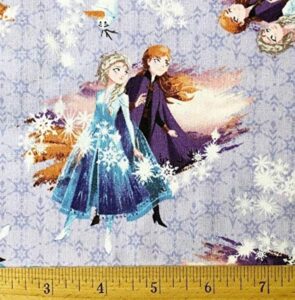 pack of 2 - disney frozen destiny awaits on lavender cotton fabric - elsa anna & olaf - 18" x 22" fat quarter (pack of 2)