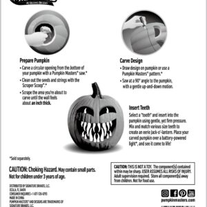 Pumpkin Masters Premium Jack-O-Lantern Teeth – Easy-to-Insert Teeth for Creating Unique and Spooky Pumpkin Designs