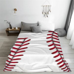 Pindola Cute Baseball Texture Throw Blanket Warm Lightweight Soft Cozy Warm Home Decoration 50"x40" for Child