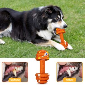 Hswaye Dog Chew Toys for Aggressive Chewers,Food Grade Non-Toxic Dental Pet Toy,Tough Durable Indestructible Dog Toys for Medium Large Dogs.Orange