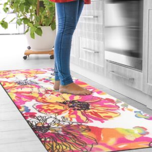 Rugshop Modern Bright Flowers Anti Fatigue Standing Mat 18" x 47" Multi