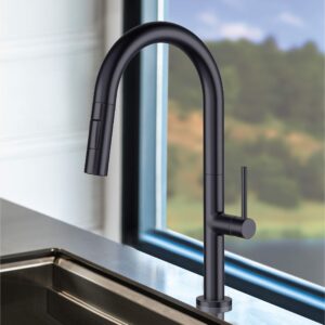 Fine Fixtures Pull Down Single Handle Kitchen Faucet Black